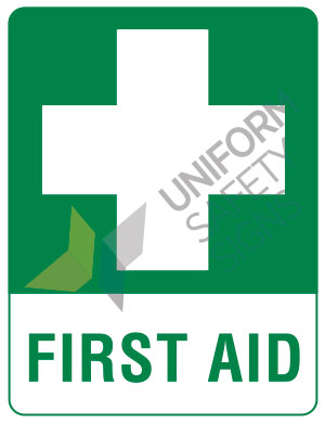 FIRST AID SIGN 300 X 225 - POLYPROPYLENE - 501MP - Worklocker Hervey Bay